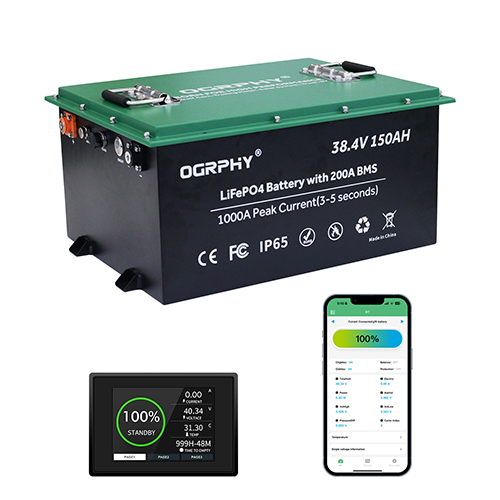 OGRPHY 36V150AH Golf Cart lithium Battery with Touch Monitor &Mobile ...